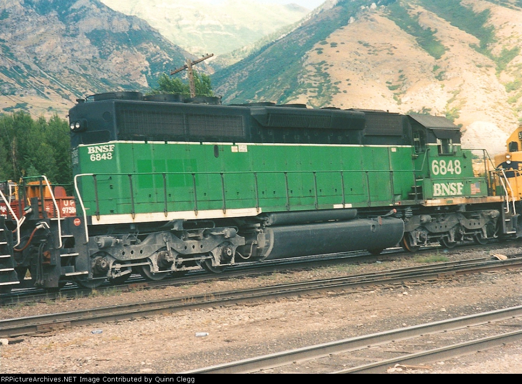 BNSF SD40-2 NO.6848 PROVO,UTAH AUGUST 15,1998.